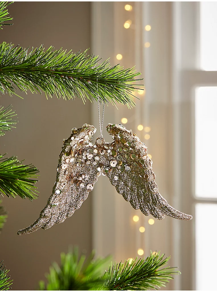 Christmas Silver-Tone Angel Wings Bauble | Christmas | George at ASDA Christmas Silver-Tone Angel Wings Bauble | Christmas | George at ASDA