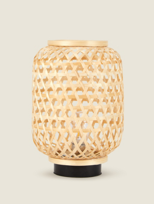 Bamboo Woven Portable Battery Lamp | Home | George at ASDA