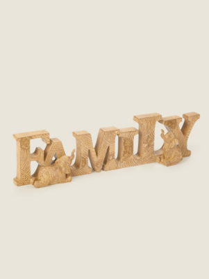 Natural Wood-Effect Animal Family Sign | Home | George at ASDA