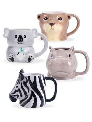 Animal Shaped Mugs - Set of 4 | Home | George at ASDA