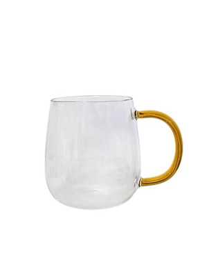 Clear Glass Mug With Yellow Handle | Home | George at ASDA