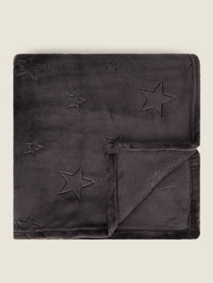 Grey Embossed Star Super Soft Throw | Home | George at ASDA