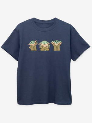 NW2 The Mandalorian Grogu Poses Kids Navy T-Shirt | Collections ...