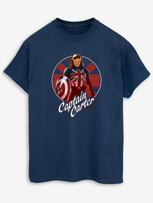 NW2 Marvel What If Captain Carter Adult Navy T-Shirt | Women | George ...
