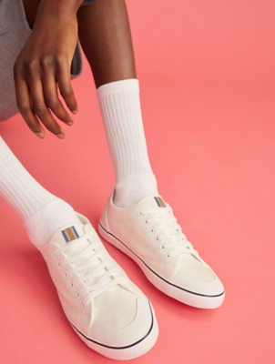 White Toe Cap Canvas Pumps | Men | George at ASDA
