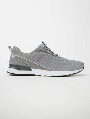 Grey Mesh Contrast Tape Trainers | Men | George at ASDA