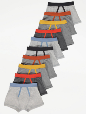 Grey Marl Trunks 10 Pack | Kids | George at ASDA