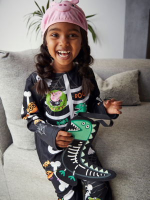 Peppa Pig George Pig Skeleton Halloween Fancy Dress Costume | Kids ...