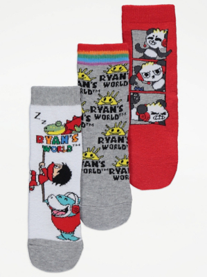 Ryan’s World Character Socks 3 Pack | Kids | George at ASDA