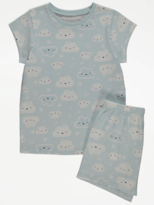 Blue Cloud Print Short Pyjamas | Kids | George at ASDA