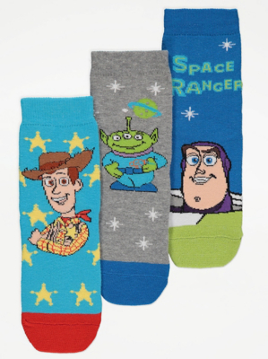 Disney Pixar Toy Story Socks 3 Pack | Kids | George at ASDA
