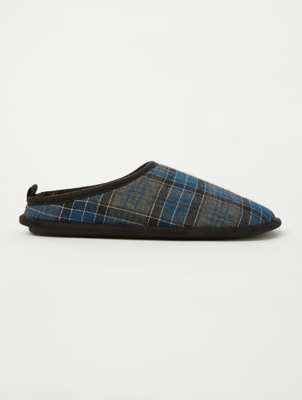 Grey Checked Mule Slippers | Men | George at ASDA