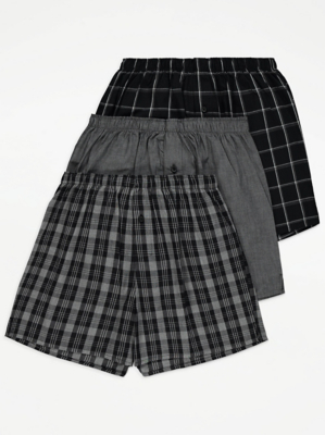 Check Woven Boxers 3 Pack | Men | George at ASDA