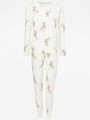 Disney Bambi Cream Fleece Pyjamas | Women | George at ASDA
