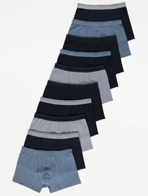 Contrast Trim A-Front Trunks 10 Pack | Men | George at ASDA