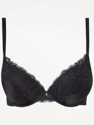 Entice Black Satin 2 Sizes Bigger Bra | Women | George at ASDA
