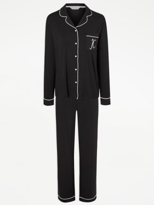 Black K Initial Traditional Pyjamas | Women | George at ASDA