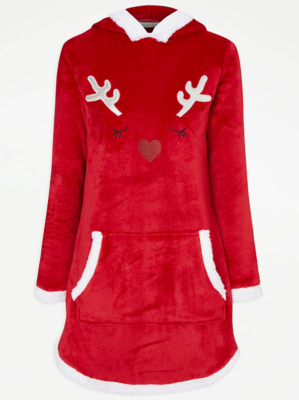 Red Reindeer Fleece Christmas Nightdress | Sale & Offers | George at ASDA