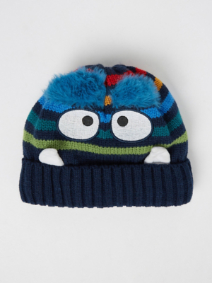 Monster Striped Beanie Hat | Kids | George at ASDA