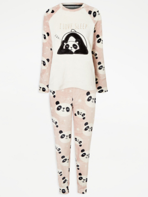 Panda Print Fleece Pyjamas | Women | George at ASDA