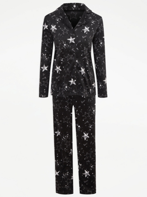 Black Star Fleece Shirt Pyjamas Gift Set | Lingerie | George at ASDA