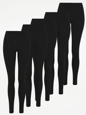 Black Full length Leggings 5 Pack | Women | George at ASDA