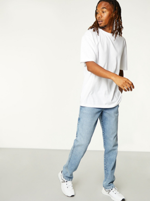 Light Blue Straight Fit Carpenter Jeans | Men | George at ASDA