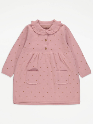 Pink Polka Dot Collared Mini Dress | Kids | George at ASDA