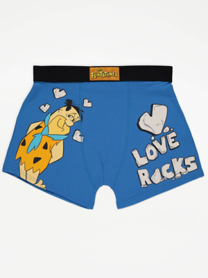 The Flintstones Blue Jersey Boxer Trunks | Men | George at ASDA