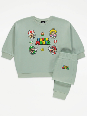 Super Mario Mint Sweatshirt and Joggers Outfit | Kids | George at ASDA