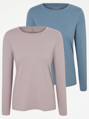 Crew Neck Jersey Tops 2 Pack | Women | George at ASDA