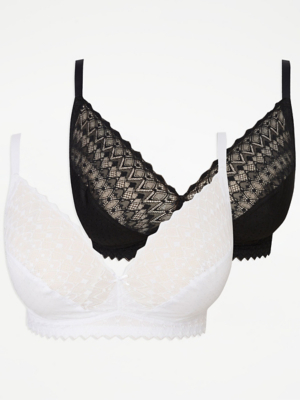 Jacquard Non Wired Bra 2 Pack | Women | George at ASDA