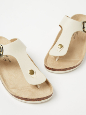 Cream Moulded Footbed Sandals | Women | George at ASDA