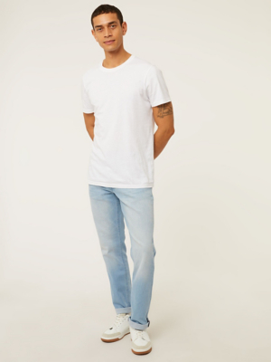 Powder Blue Straight Leg Jeans With Stretch | Men | George at ASDA