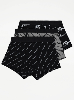 Slogan Print Hipster Trunks 3 Pack | Men | George at ASDA