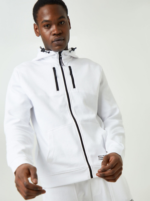 White Zip Up Hoodie | Men | George at ASDA