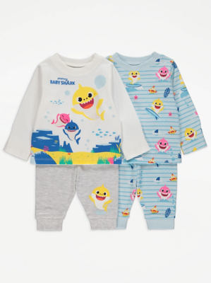 Baby Shark Printed Pyjamas 2 Pack | Baby | George at ASDA