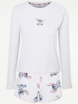 Disney Lilo and Stitch Light Grey Short Pyjamas | Women | George at ASDA