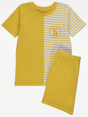 Yellow Striped Five Slogan Birthday Pyjamas | Kids | George at ASDA