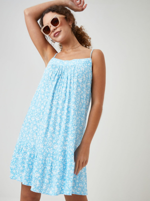 Blue Floral Print Tiered Sundress | Women | George at ASDA