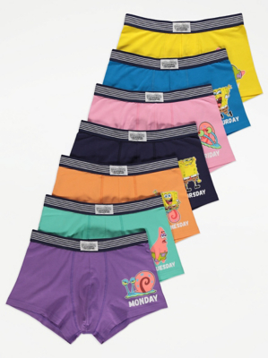 SpongeBob SquarePants Days of the Week Boxers 7 Pack | Men | George at ASDA