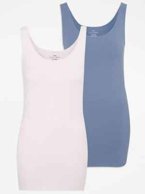 Fitted Longline Jersey Vest Tops 2 Pack | Women | George at ASDA