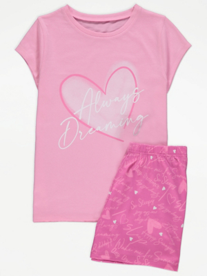 Pink Always Dreaming Short Pyjamas | Kids | George at ASDA