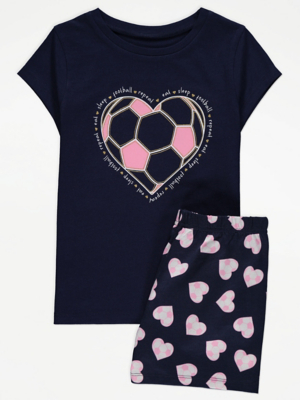 Navy Football Print Short Pyjamas | Kids | George at ASDA