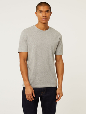 Grey Crew Neck Jersey T-Shirt | Men | George at ASDA