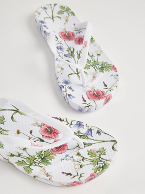 Disney Tinkerbell Floral Flip Flops | Women | George at ASDA