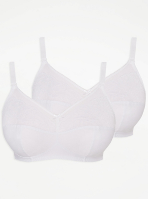 White Traditional Support Bras 2 Pack | Sale & Offers | George at ASDA