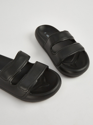 Black Double Strap Squidgy Sliders | Women | George at ASDA