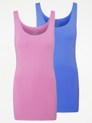 Fitted Longline Vest Tops 2 Pack | Women | George at ASDA