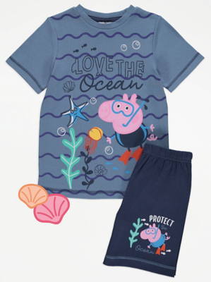 Peppa Pig Oceans George Pig Navy Short Pyjamas | Kids | George at ASDA